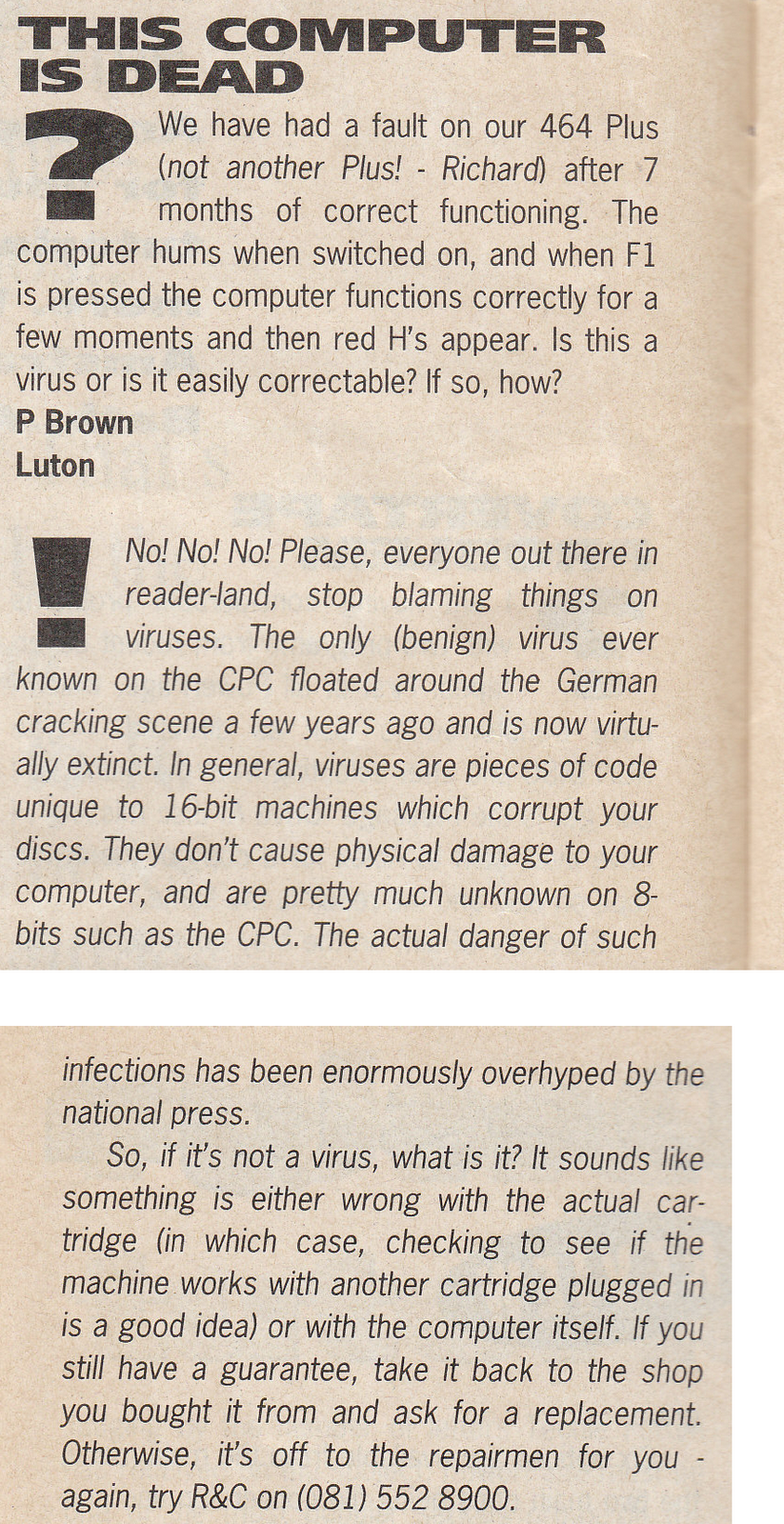 This Computer is Dead [it must be a virus]